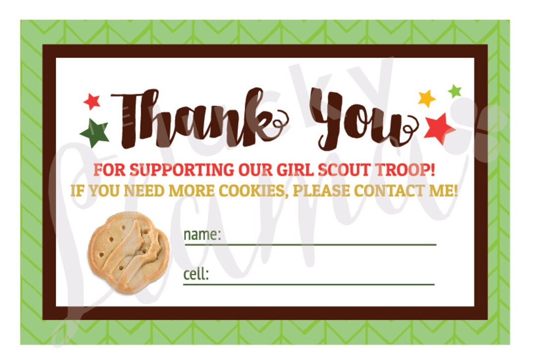 Girl Scout Cookie Business Cards Printable - Etsy