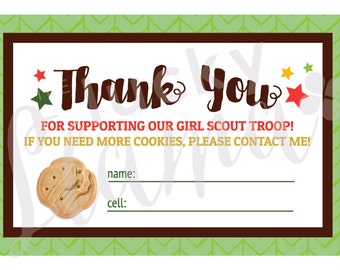 Editable Girl Scout Cookie Business Cards Fill in Option | Etsy