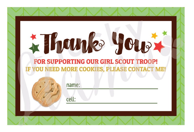 Girl Scout Cookie Business Cards Printable | Etsy