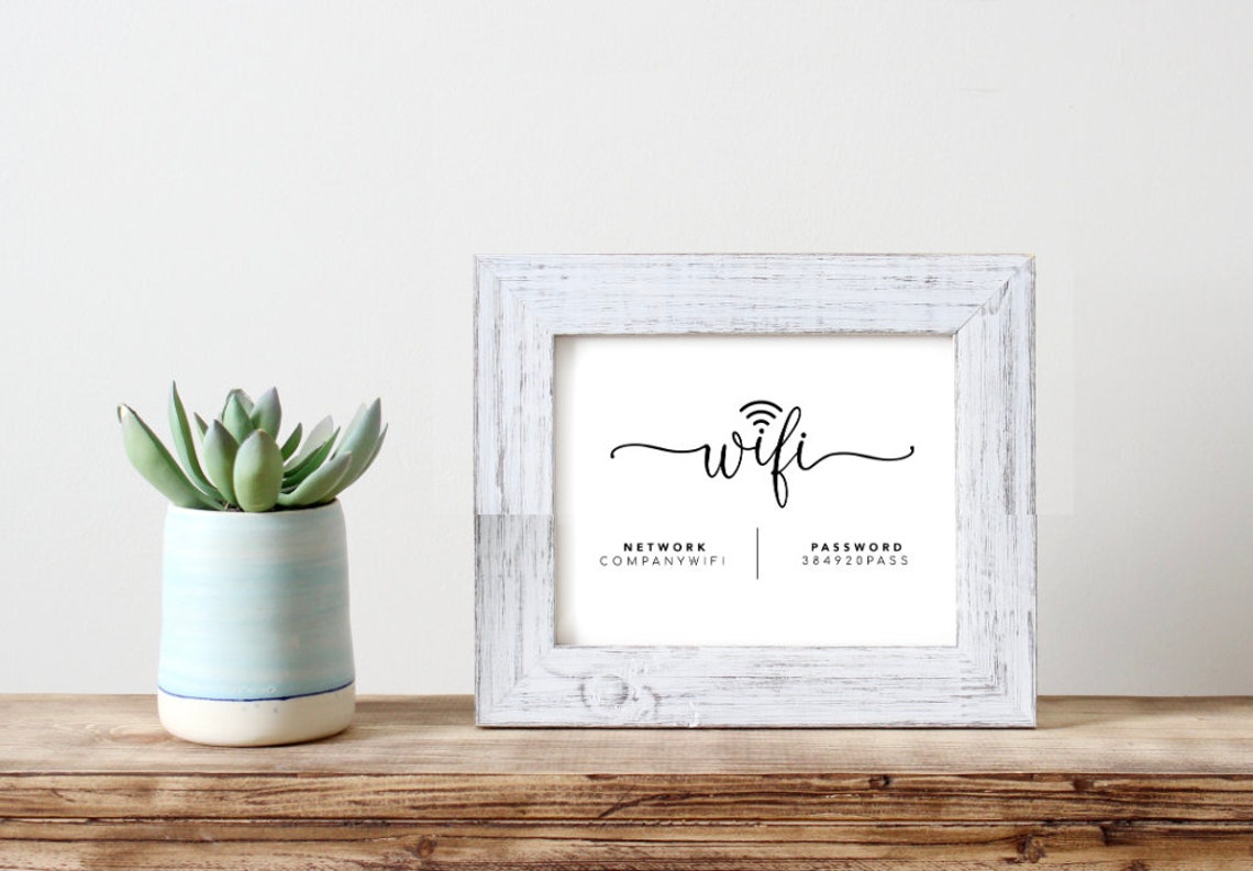 Editable Wifi Sign Instant Download 3 Sizes Included | Etsy