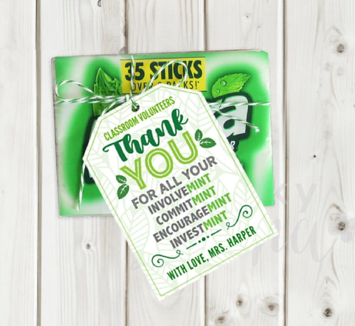 Editable Mint Thank You Gift Tag Instant Download | Etsy