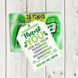 Editable Mint Thank You Gift Tag Instant Download - Etsy