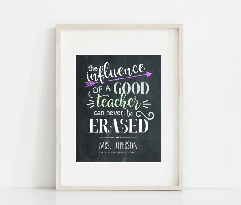 Personalized Chalkboard Teacher Printable Instant Download - Etsy
