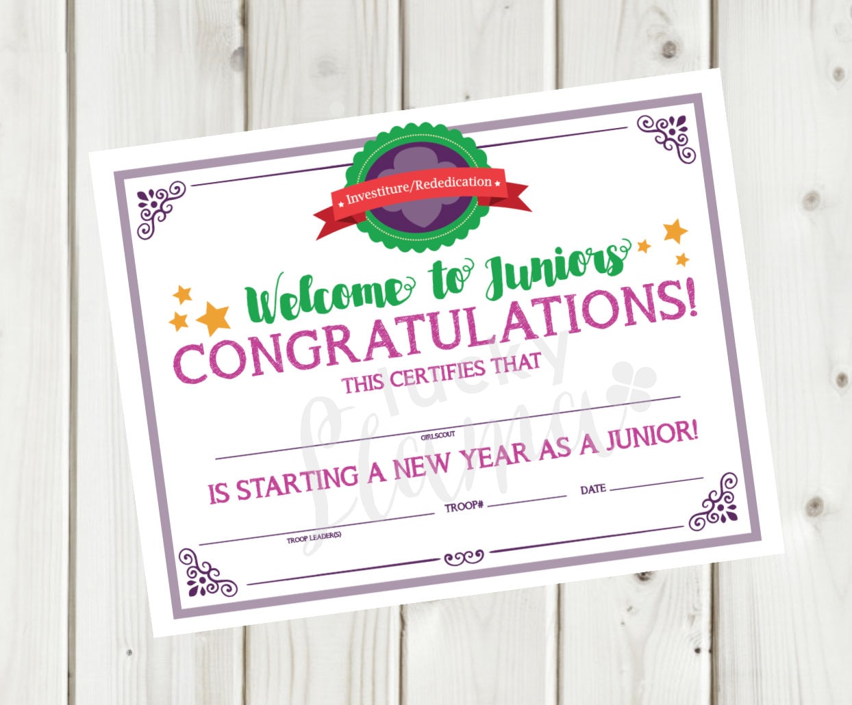 Girl Scouts Investiture/Rededication Certificate Welcome to | Etsy