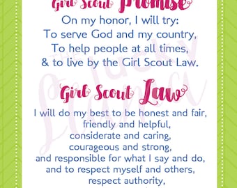 Girl Scout Promise and Law Printable Bookmarks Girlscout - Etsy
