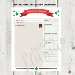 Custom Girl Scout Kaper Chart for Brownies Troop + Editable Meeting ...