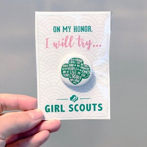 Girl Scout Wearable Button Pin Gift - (on My Honor) Pin Size 1.5" - Etsy