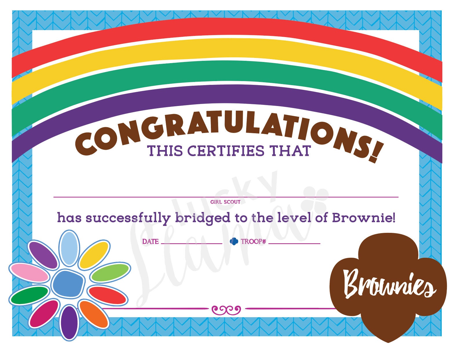 Girl Scout Daisy Petal Certificate