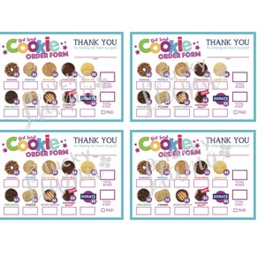LBB Girl Scout Cookie Order Form 9 Cookies No Gf Cookie - Etsy