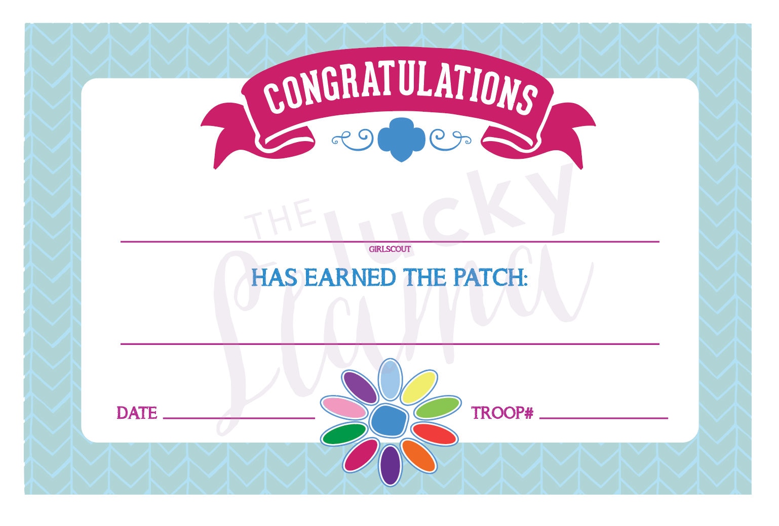 Girl Scout Daisy Petal Certificate