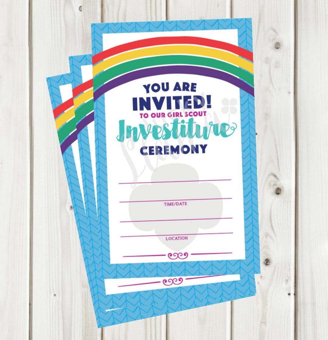 Girl Scout Investiture Invitation (editable Option Included) - Instant ...