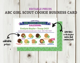 Girl Scout Business Cards | Etsy