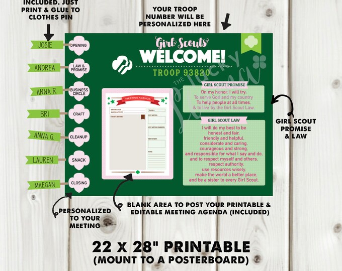 Printable Girl Scout Attendance Sheet - Etsy Canada