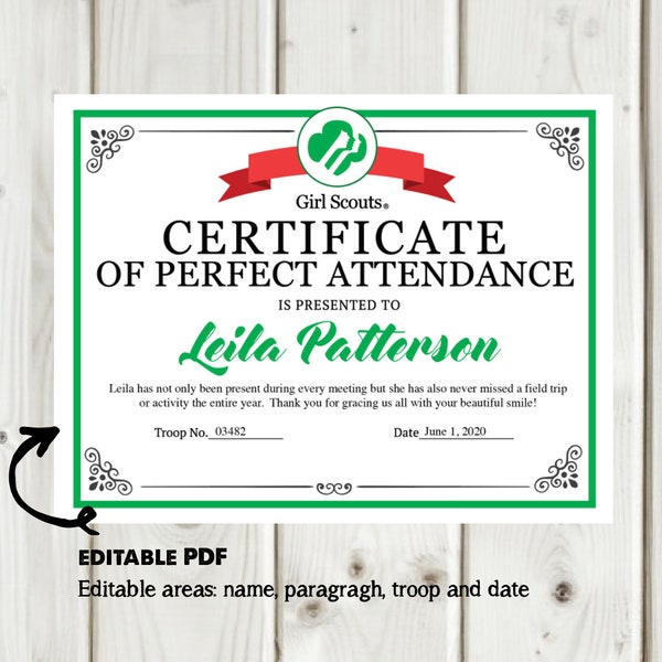 Perfect Attendance Certificates - Etsy