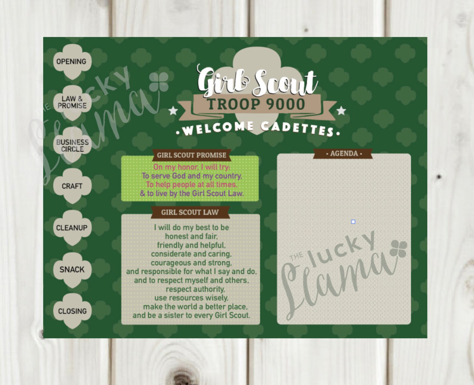 Custom Girl Scout Kaper Chart Poster for Cadettes Troop - Etsy