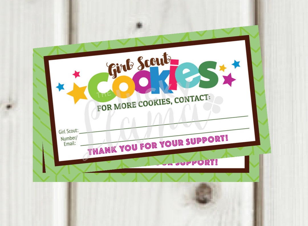 Editable Girl Scout Cookie Business Cards ( Fill in Option Included ...