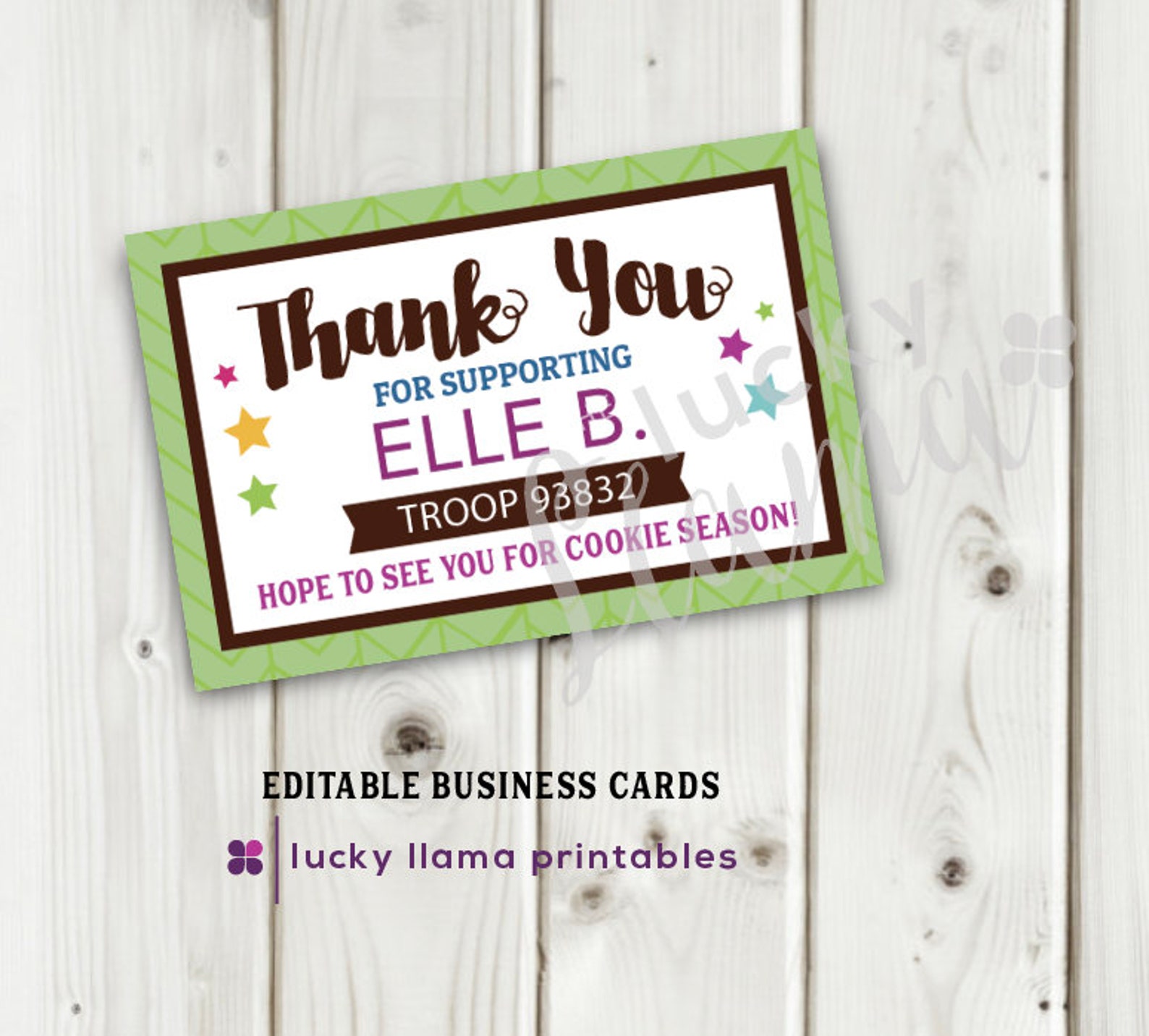 Editable Girl Scout Fall Product and Cookie Thank You Cards - Etsy