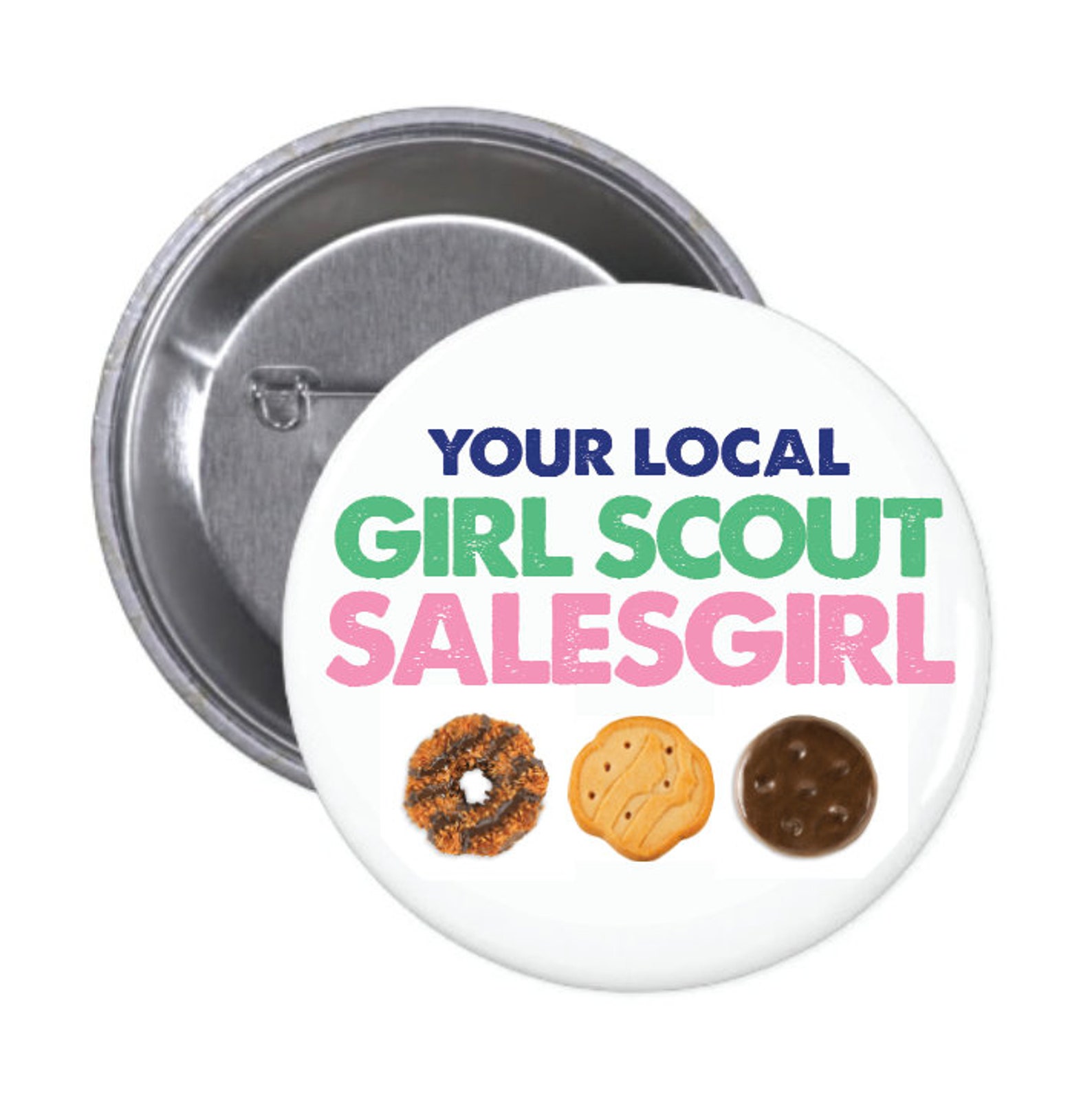 Girl Scout Cookie Button Pins Size 1.5 4 Pack - Etsy Girl Scout Cookie Button Pins Size 1.5 4 Pack - Etsy