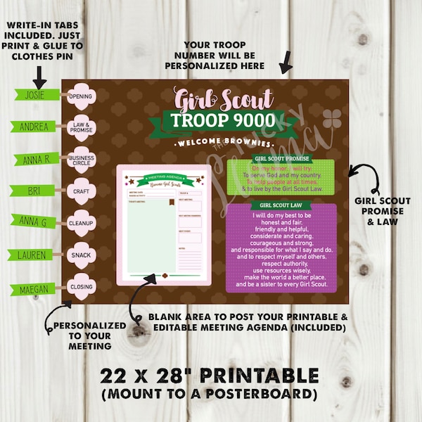 Girl Scout Brownie Kaper Chart - Etsy