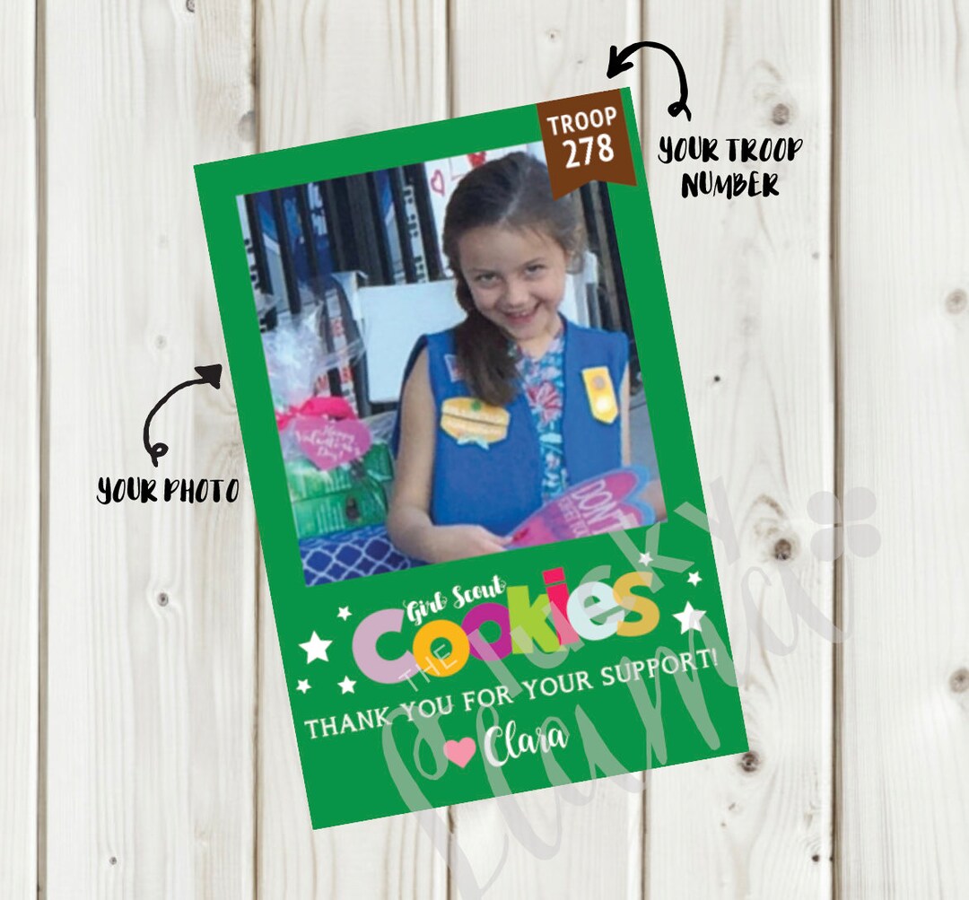 Printable Custom Photo Thank You Cards for Girl Scout Cookies - Etsy