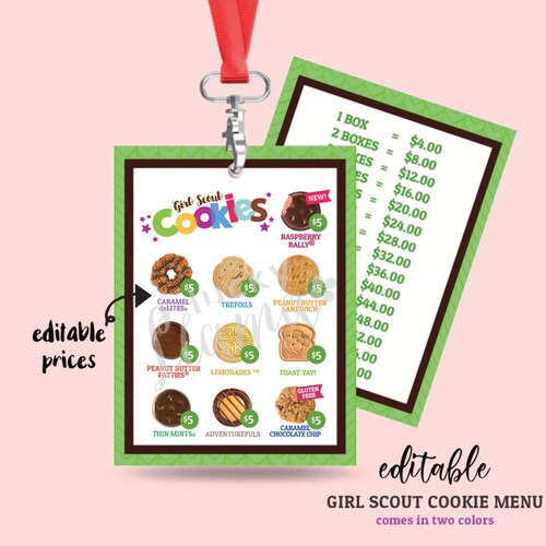 Girl Scout Cookie 2023 Lanyard ABC Cookie Lanyard ABC Cookie - Etsy