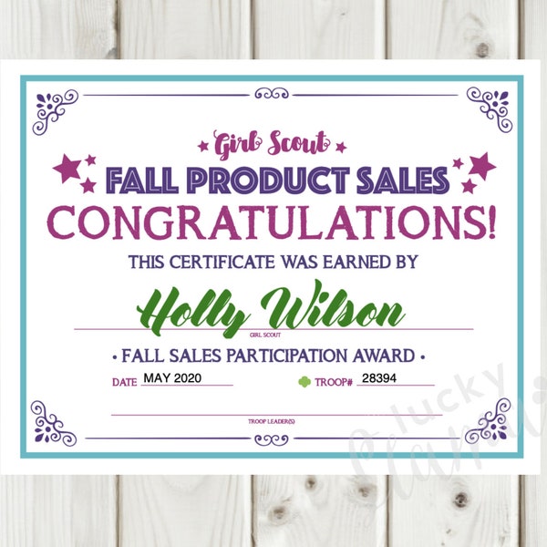 Girl Scout Fall Product Award - Etsy