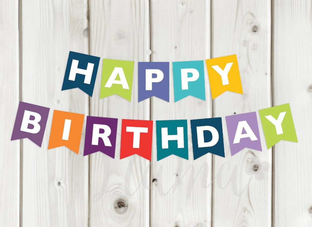 Printable Birthday Bunting Banner PDF - Instant Download - Etsy