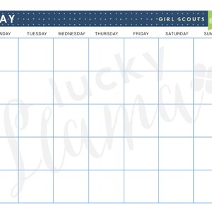 Printable Girl Scout Monthly Calendar - Etsy