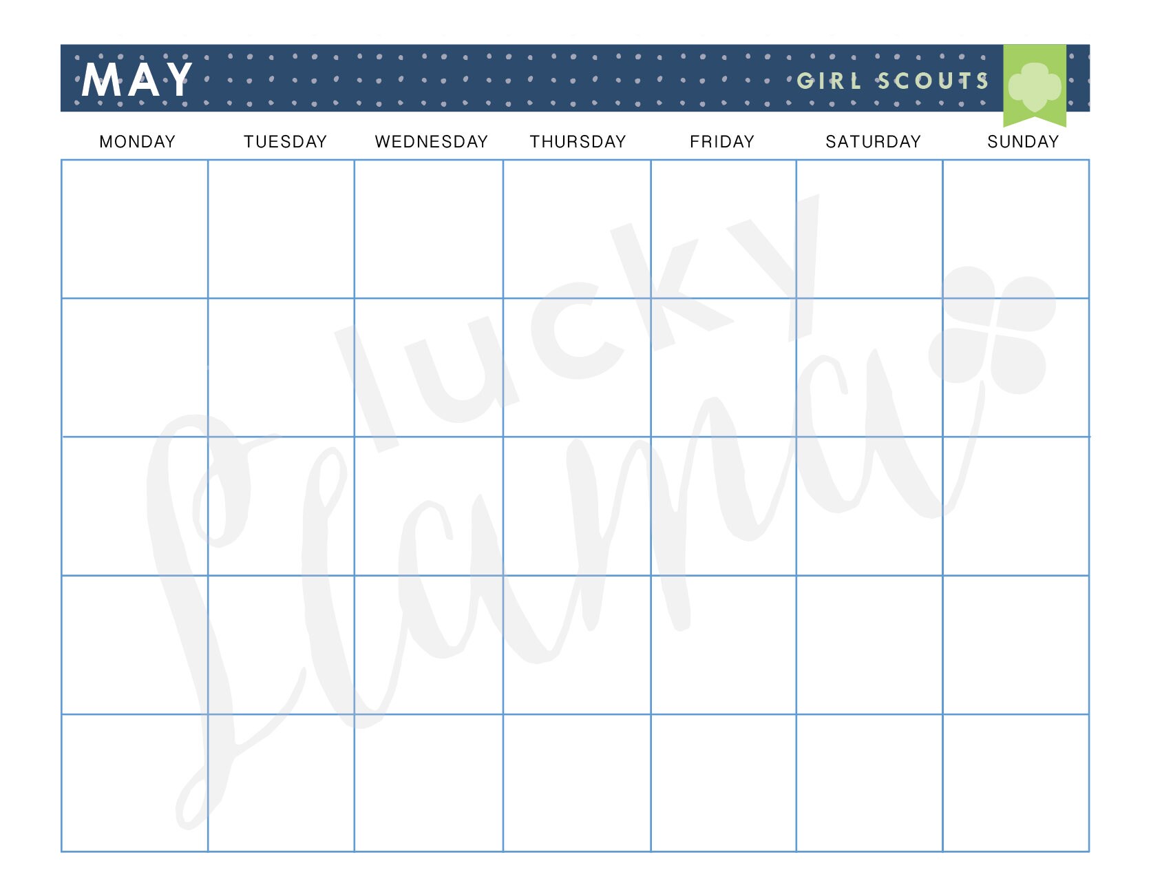 Printable Girl Scout Monthly Calendar - Etsy Canada
