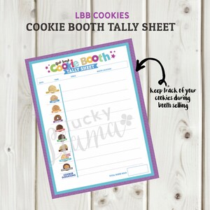 LBB Cookie Booth Tally Sheet | Etsy