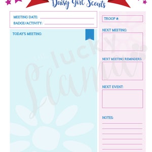 Editable Printable Daisy Girl Scout Meeting Agenda - Etsy