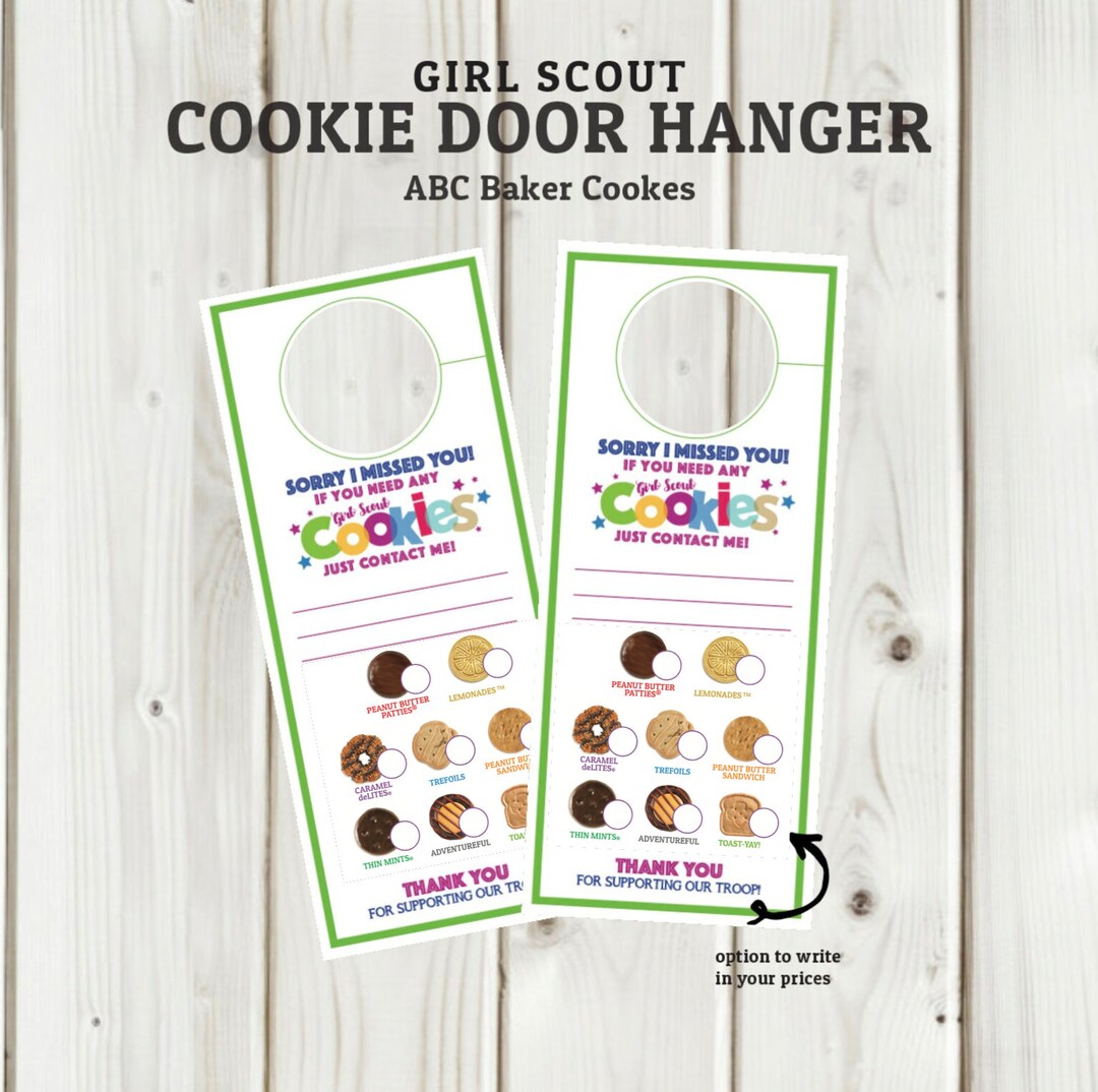 ABC Girl Scout Cookie Door Hangers - 8 Cookies - Does Not Include GF ...