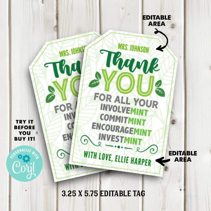 Mint Thank You - Etsy