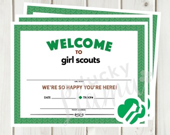 Editable Girl Scouts Bridge to Adult Certificate Instant | Etsy