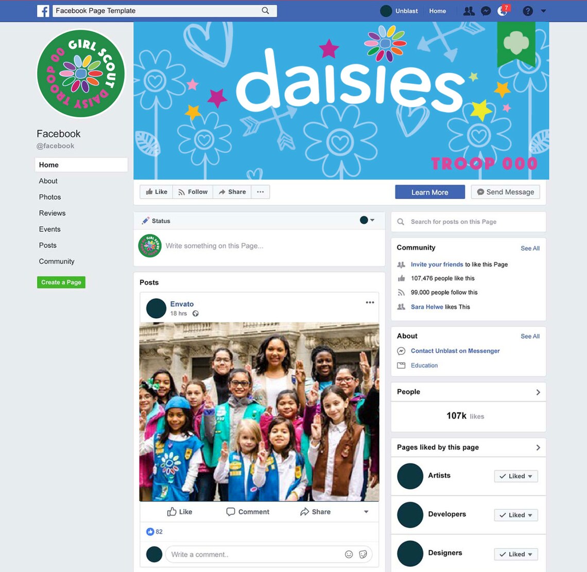Custom Facebook Banner and Profile Picture for Your Daisy - Etsy