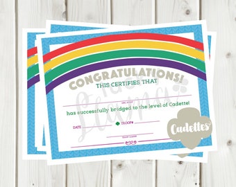 PDF Girl Scouts Bridging Certificate for Single Troop Leader- Instant ...