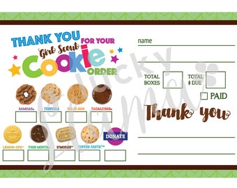 Girl Scout Cookie Receipt | Etsy