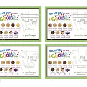 LBB Girl Scout Cookie Order Form/receipt (8 Cookies, No Gf Cookies ...