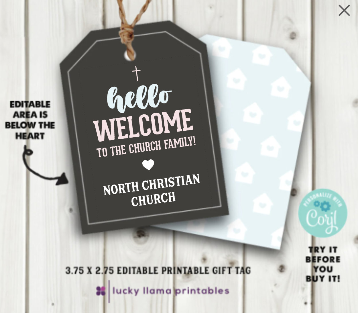Editable Welcome to the Church Family Gift Tag Instant - Etsy Canada