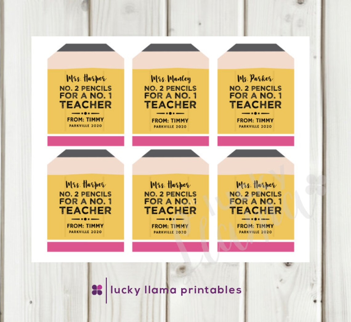 Editable Pencil Gift Tag Instant Download | Etsy
