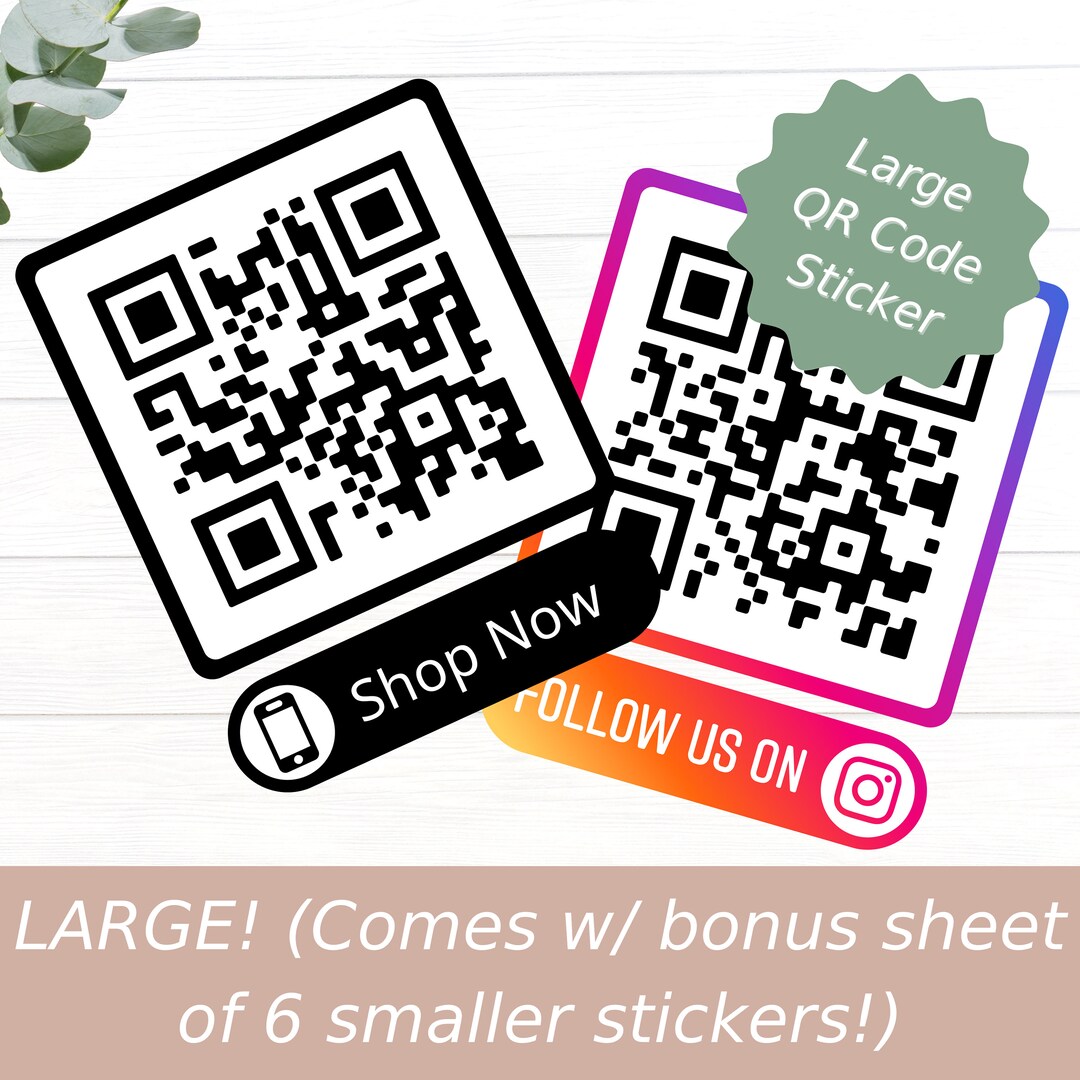 Large QR Code Sticker Social or Website QR Code Generated for You ...
