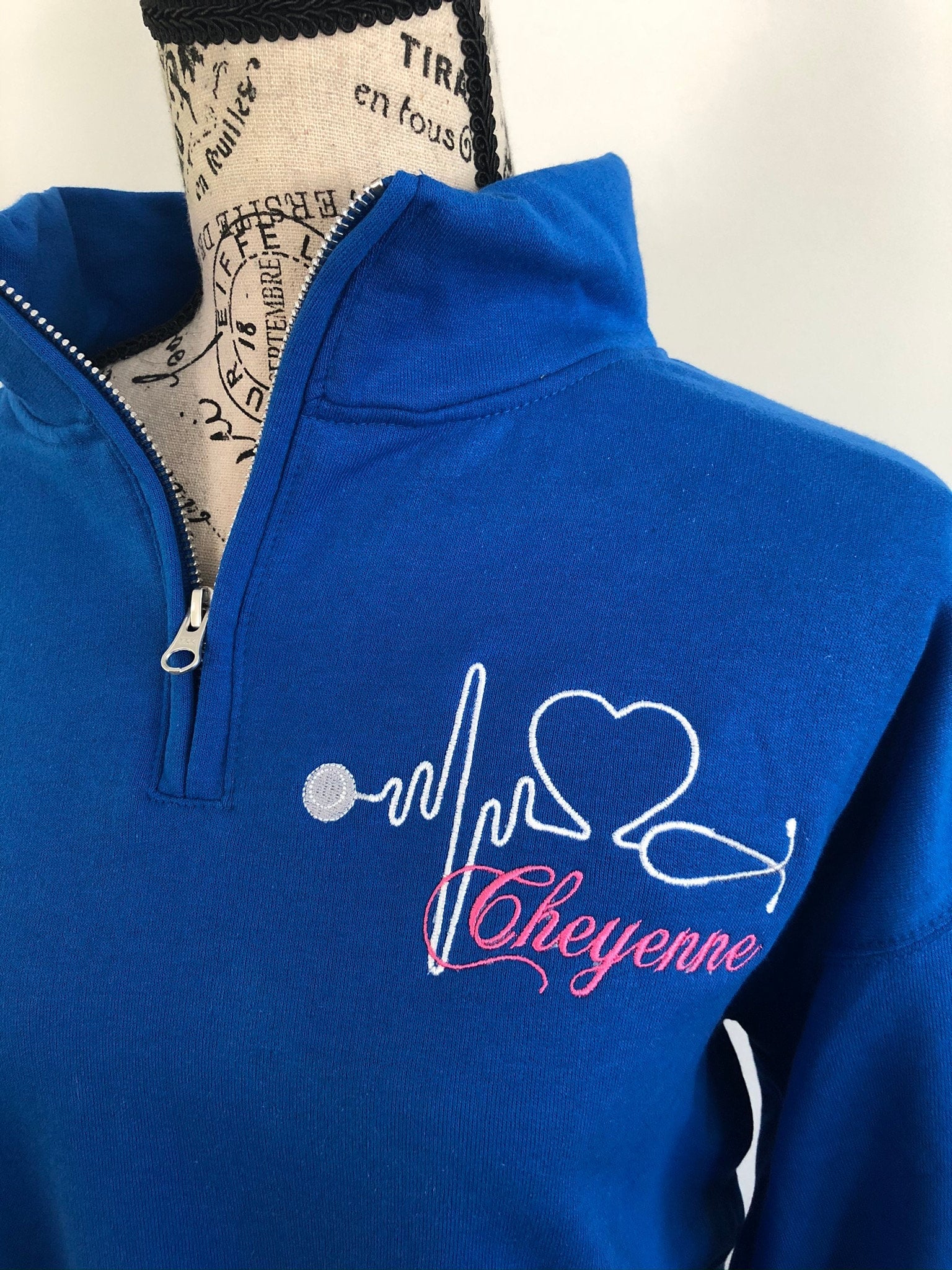 Personalized nurse heartbeat stethoscope gift pullover 1/4 | Etsy