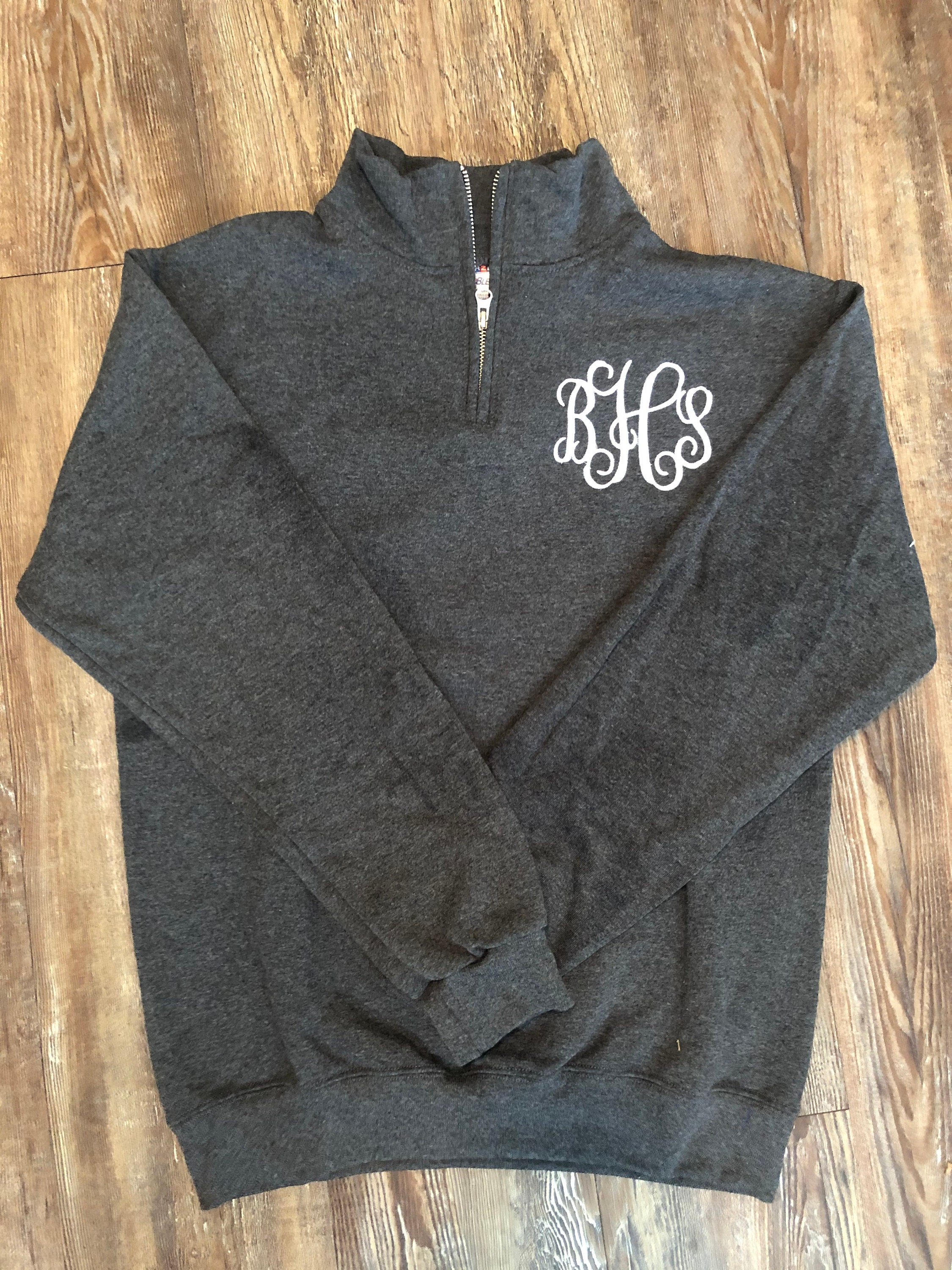 Monogrammed Pullover Personalized Quarter Zip Sweatshirt | Etsy