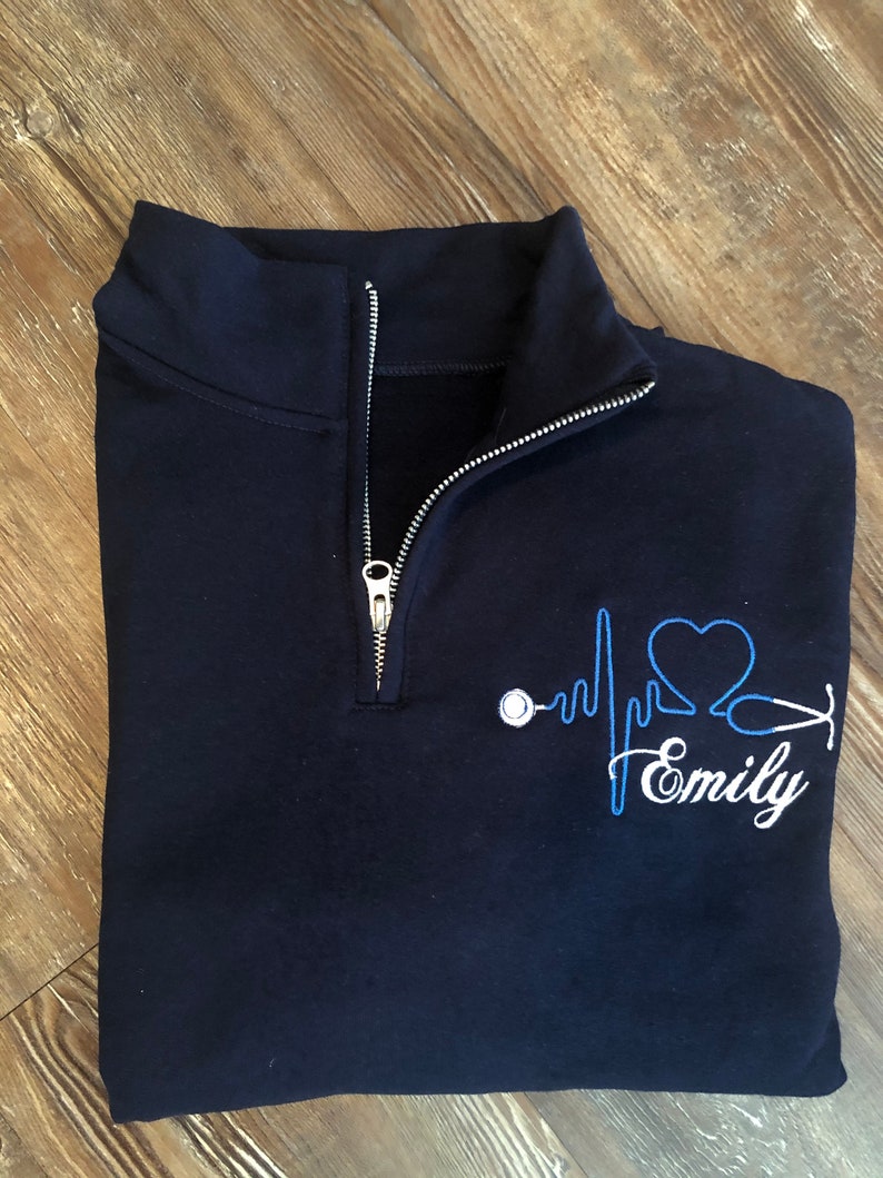 Personalized Nurse Heartbeat Stethoscope Gift Pullover 1/4 - Etsy