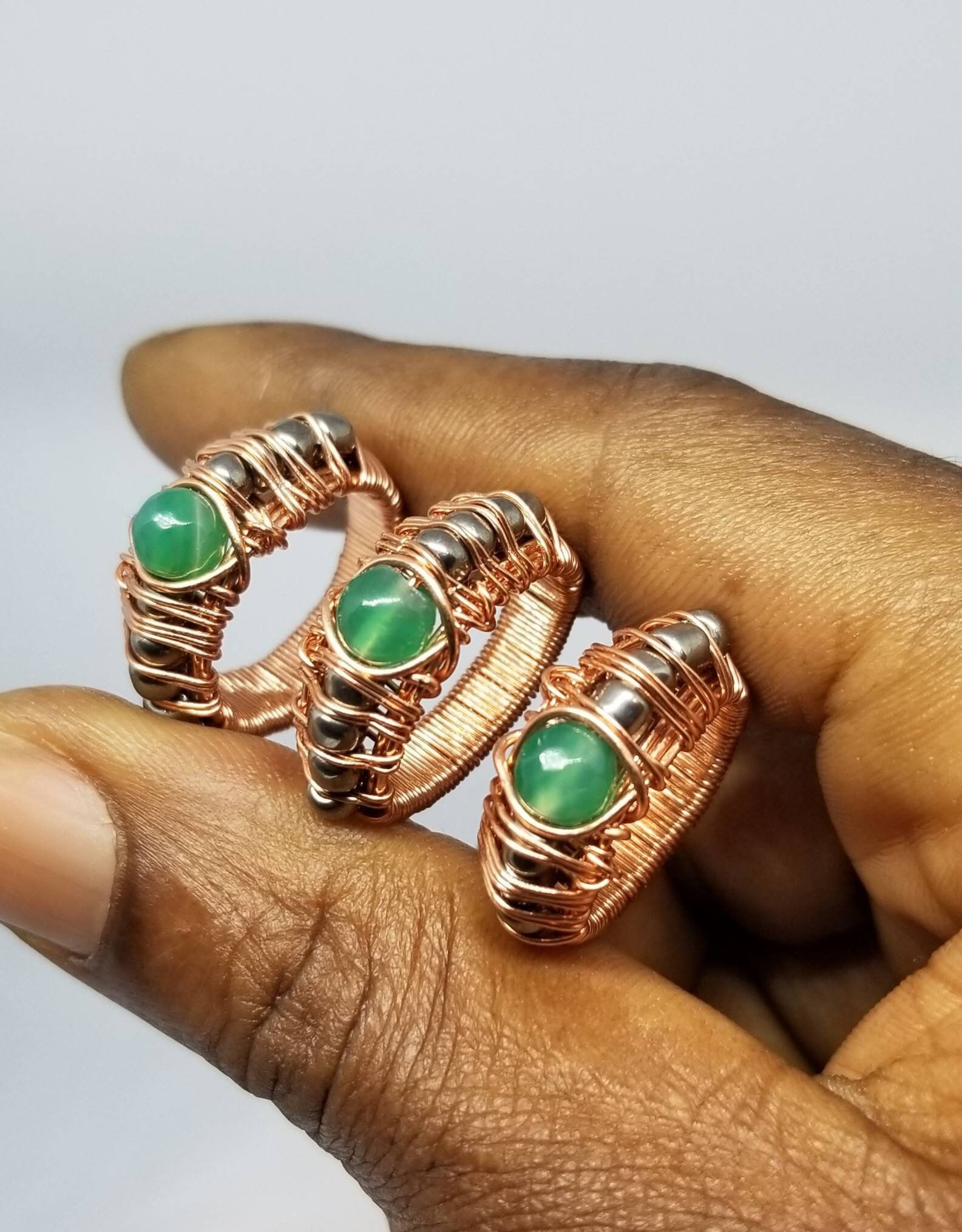 Aventurine Pylon Series Ring Aventurine Ring Aventurine Copper Ring ...