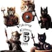Printable Cute Viking Kittens Clipart Bundle Part3 , 5 Transparent PNG ...