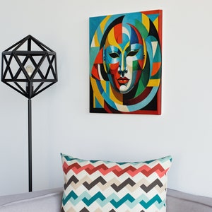 Cubism Wall Art Venetian, Masquerade Mask No9 ,printable JPG ...