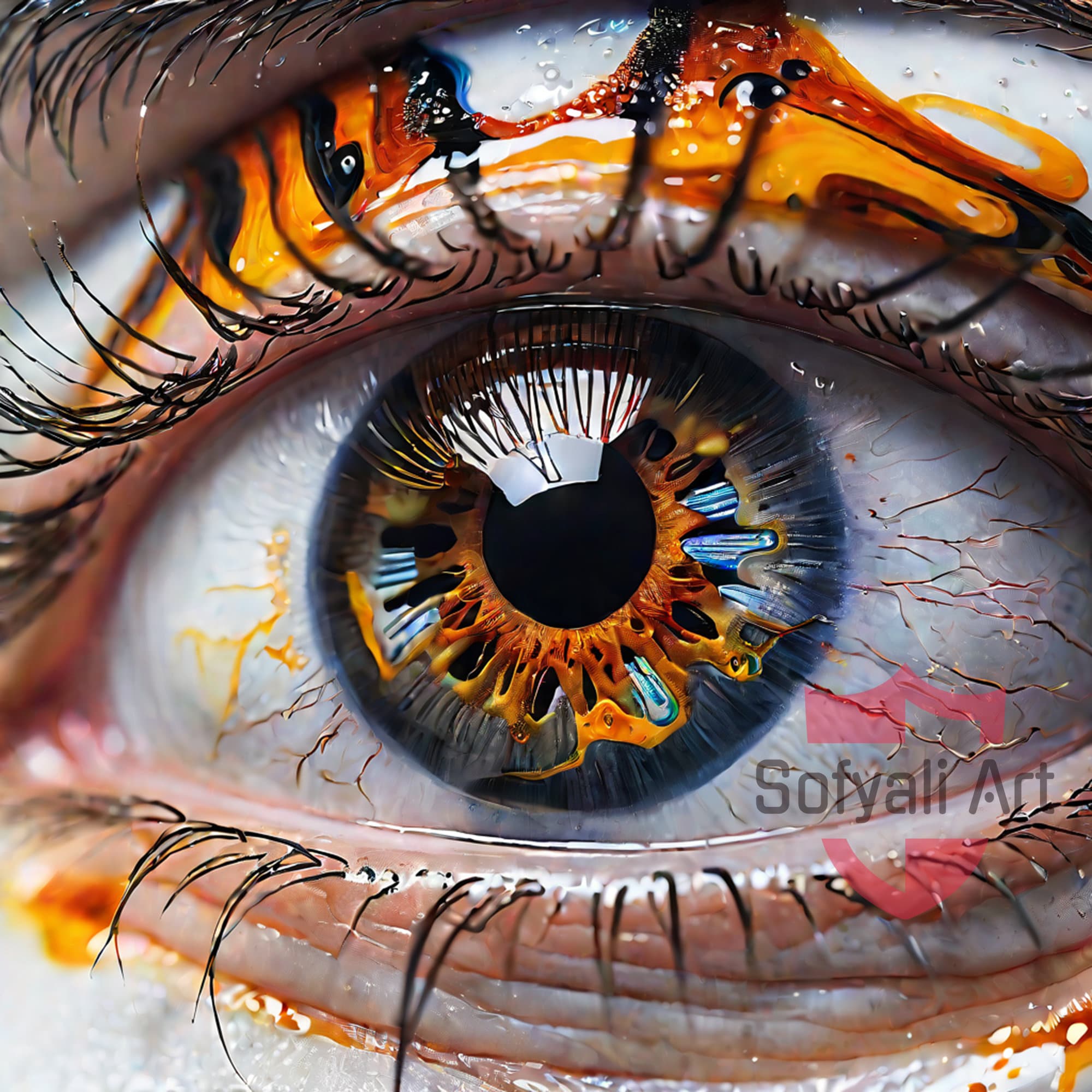 Printable Modern Art Realistic Eyes Drawing Part3 4 JPG - Etsy