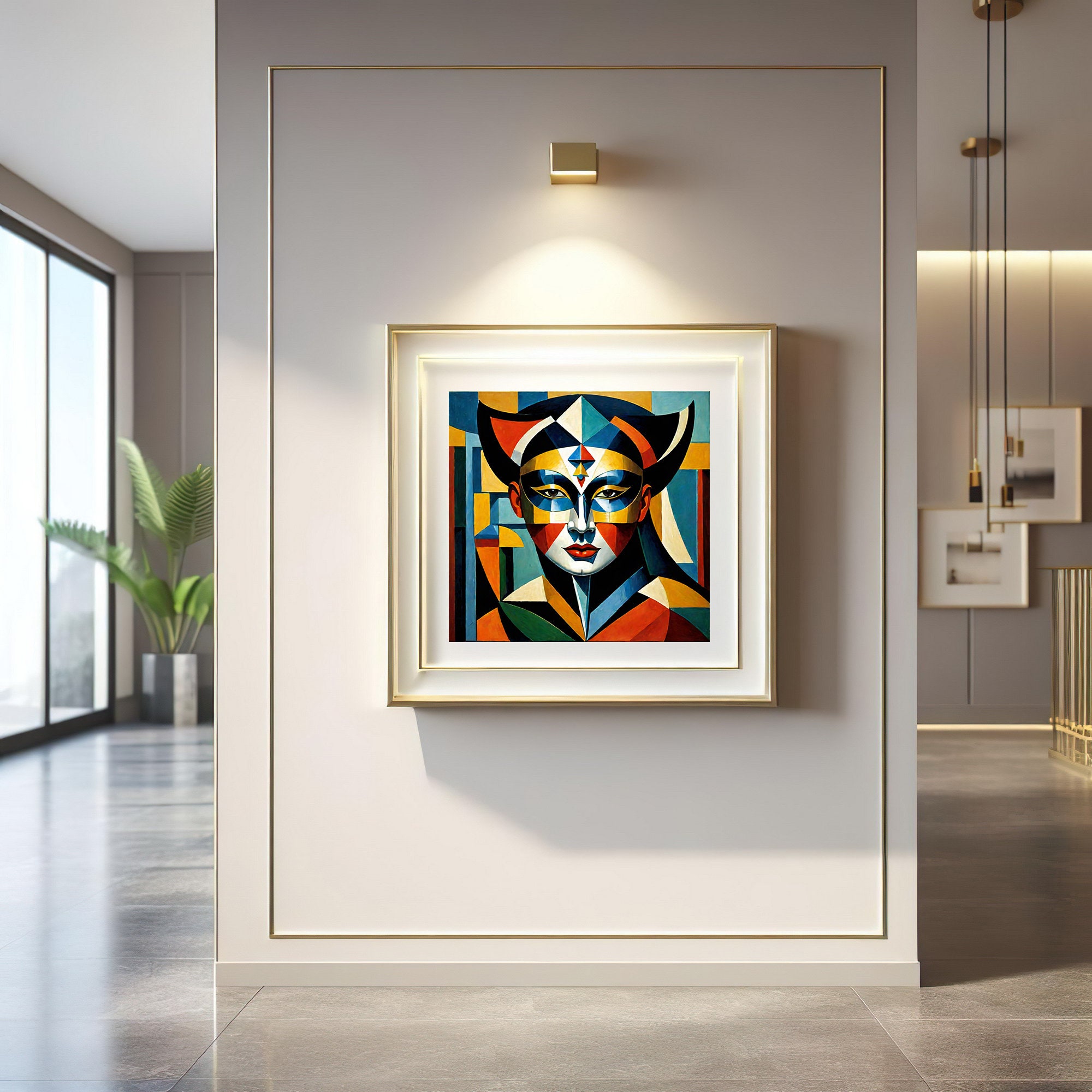 Cubism Wall Art Venetian, Masquerade Mask No5 ,printable JPG ...