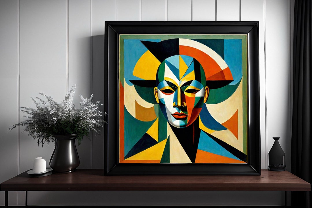 Cubism Wall Art Venetian, Masquerade Mask No11 ,printable JPG ...